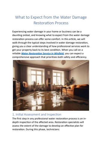 What to Expect from the Water Damage Restoration Process