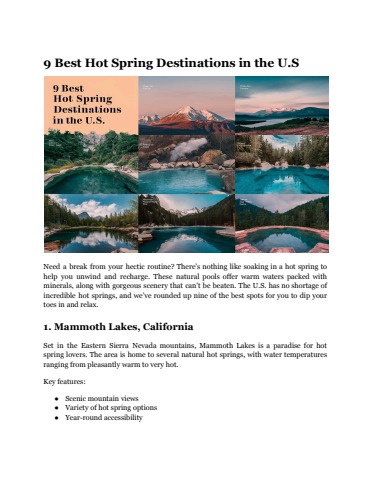 9 Best Hot Spring Destinations in the U.S