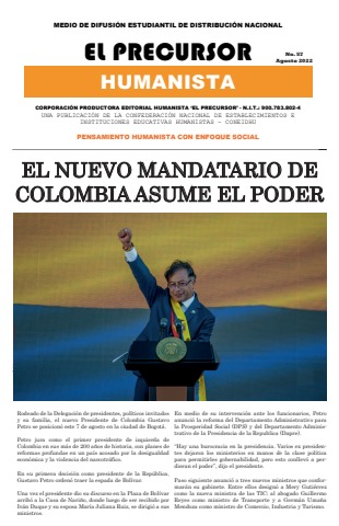 Periódico Estudiantil El Precursor - Agosto 2022 - Corporación ...