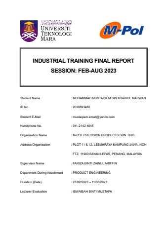 Industrial Training Report - Arcade Joy. Flip PDF | AnyFlip