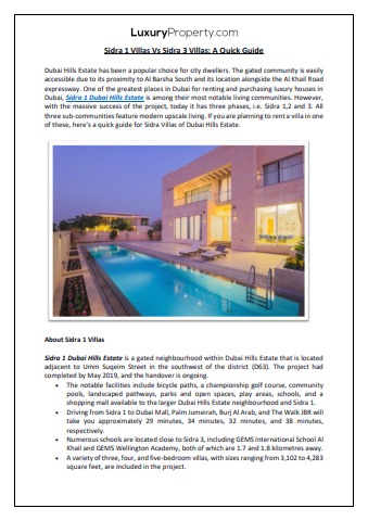 Sidra 1 Villas Vs Sidra 3 Villas- A Quick Guide - luxuryproperty691 ...