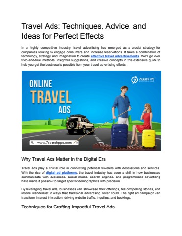 Travel Ads_ Techniques, Advice, and Ideas for Perfect Effects