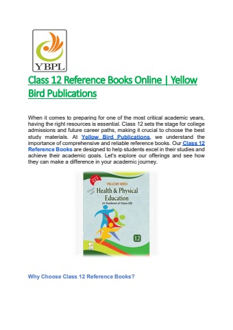 Class 12 Reference Books Online | Yellow Bird Publications - Yellow ...