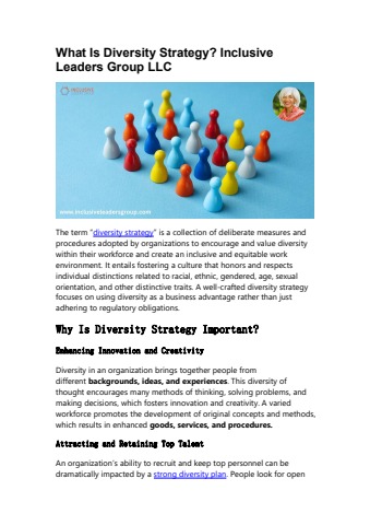 What Is Diversity Strategy - Inclusive Leaders Group Flip PDF | AnyFlip