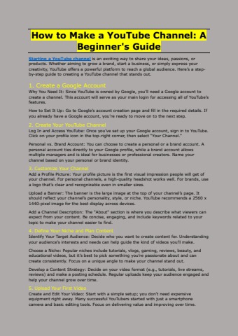 How to Make a YouTube Channel: A Beginner's Guide