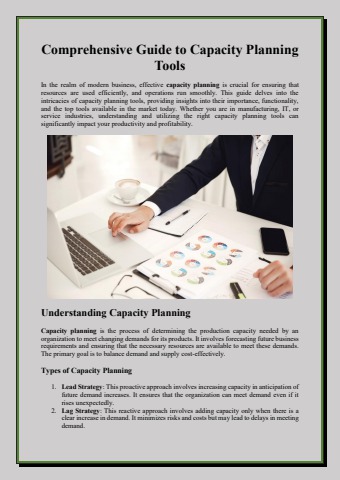 Comprehensive Guide to Capacity Planning Tools - eResource Scheduler ...