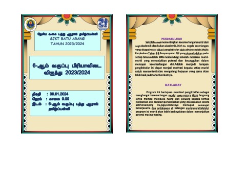 Buku Program Majlis Perpisahan Tahun 6 2023,2024 - GOKILA A/P BASKARAN KPM-Guru Flip PDF | AnyFlip