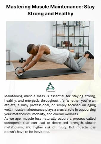 Mastering Muscle Maintenance Stay Strong and Healthy