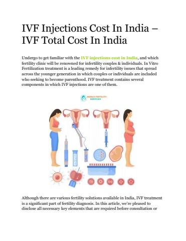 IVF Injections Cost In India – IVF Total Cost In India