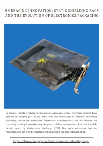Embracing Innovation: Static Shielding Bags and the Evolution of ...