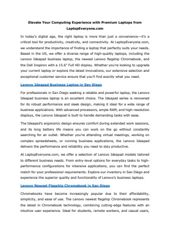 Elevate Your Computing Experience with Premium Laptops from LaptopEveryone.com