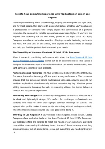 Elevate Your Computing Experience with Top Laptops on Sale in Los Angeles