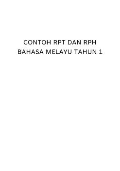 CONTOH RPT DAN RPH BAHASA MELAYU TAHUN 1 - mahiranman Flip PDF | AnyFlip