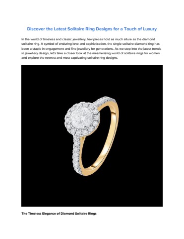 Discover the Latest Solitaire Ring Designs for a Touch of Luxury - Orra ...