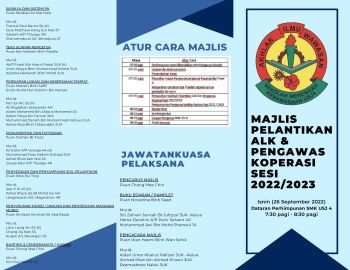 BUKU PROGRAM MAJLIS PELANTIKAN ALK DAN PENGAWAS KOPERASI SMK USJ 4 BERHAD SESI 2022/2023 - g ...