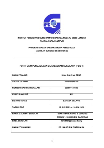 E-PORTFOLIO PBS 2023 - Ivan Sia Flip PDF | AnyFlip