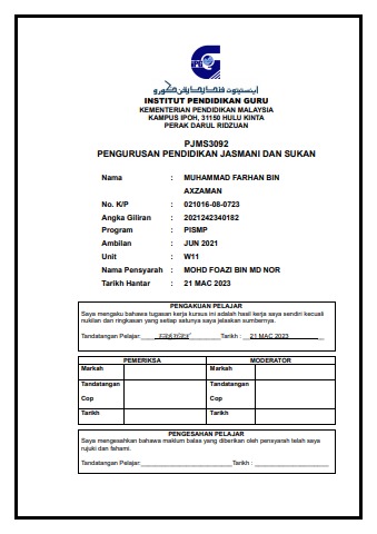 TUGASAN 2 PJMS3092 LAPORAN REFLEKTIF