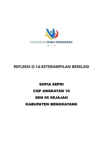 REFLEKSI D.1d.keterampilan berelasi modul 2.2 - Sopia Sepri Flip PDF | AnyFlip