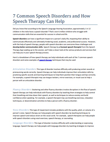 7 Common Speech Disorders and How Speech Therapy Can Help - Butterfly ...