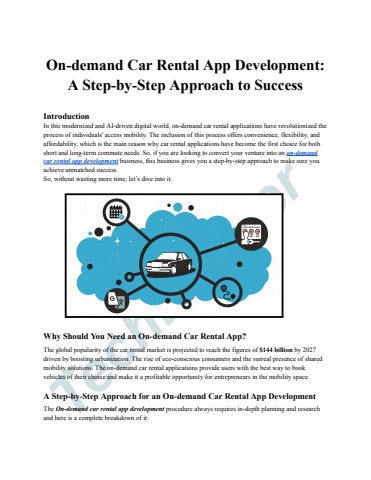 On-demand Car Rental App Development