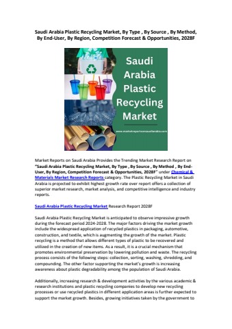Saudi Arabia Plastic Recycling : Market Trends, Size, Growth ...