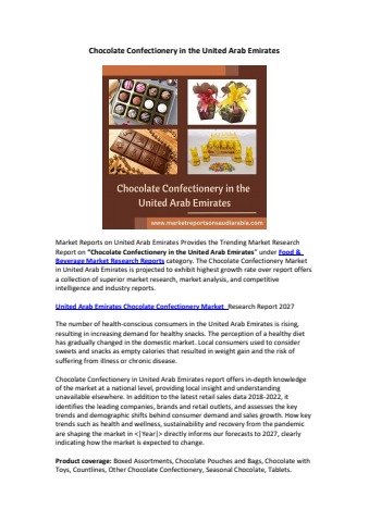 United Arab Emirates Chocolate Confectionery : Market Growth ...