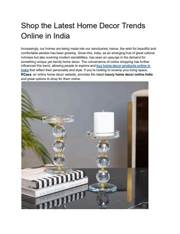 Shop the Latest Home Decor Trends Online in India - Google Docs