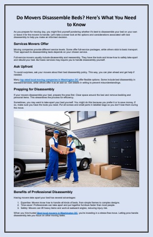 Do Movers Disassemble Beds Here's What You Need to Know