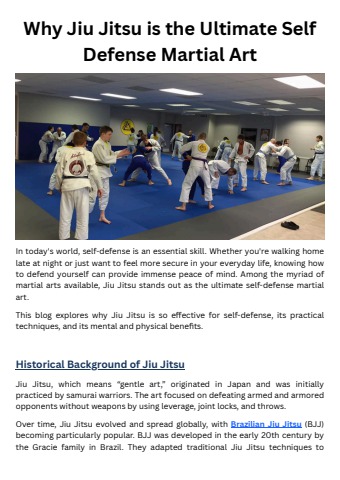 Why Jiu Jitsu is the Ultimate Self Defense Martial Art