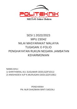 SESI 1 20222023 MPU 23042 NILAI MASYARAKAT MALAYIA TUGASAN E-FOLIO - shrithikraj21 Flip PDF ...