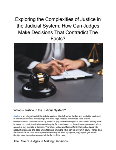 Justice In The Judicial System - How Can Judges Make Decisions That ...