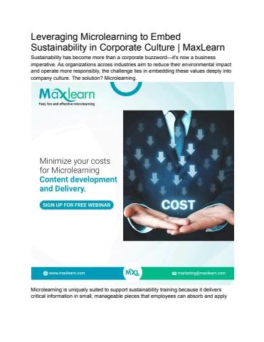 Leveraging Microlearning to Embed Sustainability in Corporate Culture ...