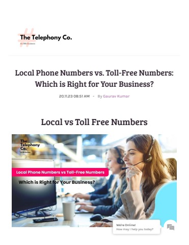 Local Phone Numbers vs. Toll-Free Numbers: Which is Right for Your ...