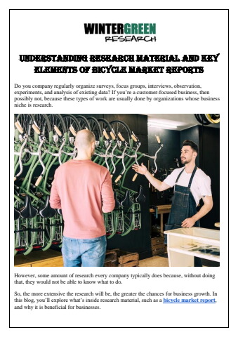 Understanding Research Material and Key Elements of Bicycle Market Reports