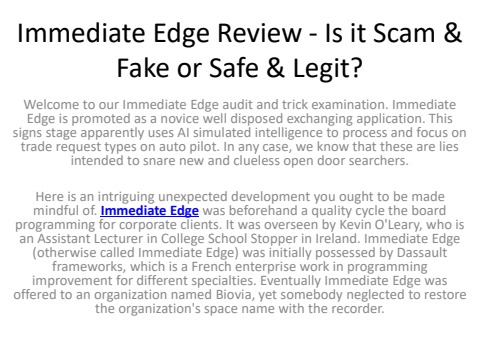 Immediate Edge Review - Is it Scam & Fake or Safe & Legit ...