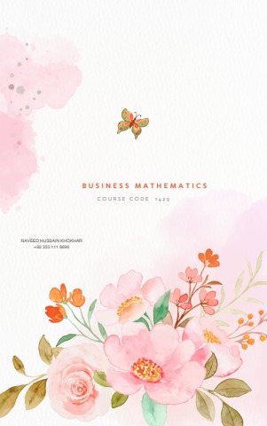 Aiou Business Mathematics 1429 Past Papers 2025