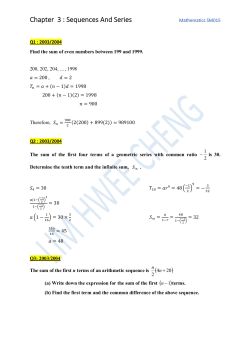 Chapter 3 Sequences and Series