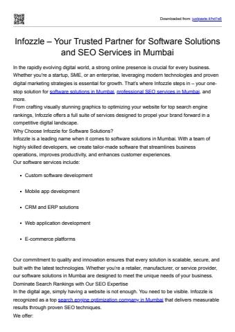 Infozzle – Your Trusted Partner for Software Solutions and SEO Services ...
