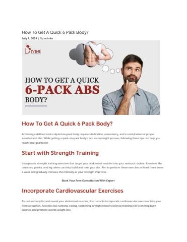 How To Get A Quick 6 Pack Body
