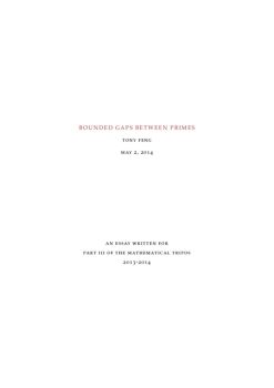 BOUNDED GAPS BETWEEN PRIMES - Stanford University