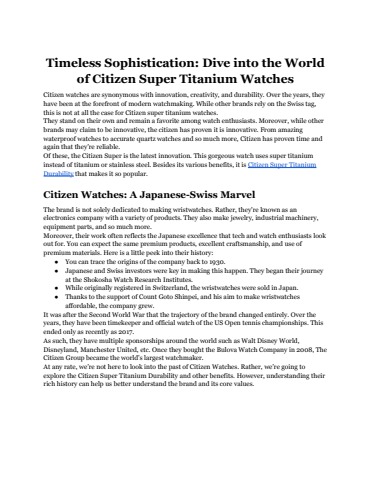 Timeless Sophistication_ Dive into the World of Citizen Super Titanium ...