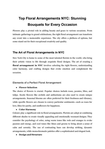 Top Floral Arrangements NYC_ Stunning Bouquets for Every Occasion ...