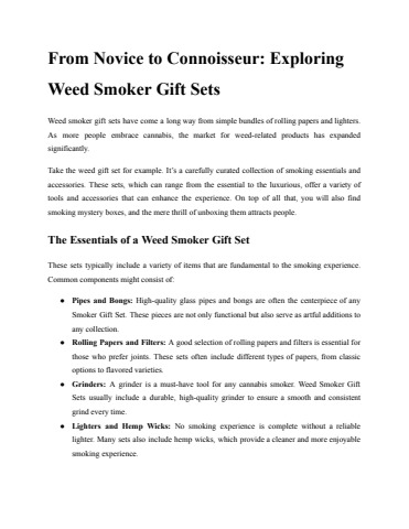 From Novice to Connoisseur_ Exploring Weed Smoker Gift Sets - Rayan ...