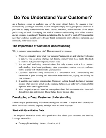 Do You Really Understand Your Customer - Rayan Shah Flip PDF | AnyFlip
