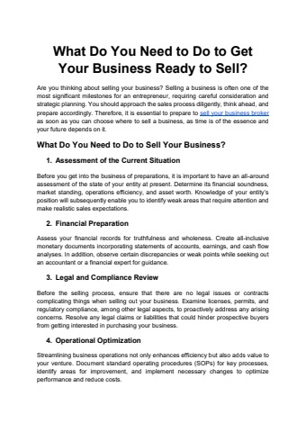 What Do You Need to Do to Get Your Business Ready to Sell - Rayan Shah ...
