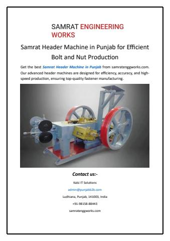 Samrat Header Machine in Punjab - Samratengg Works Flip PDF | AnyFlip