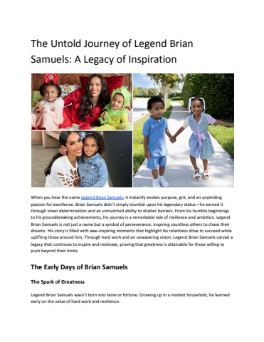 The Untold Journey of Legend Brian Samuels_ A Legacy of Inspiration
