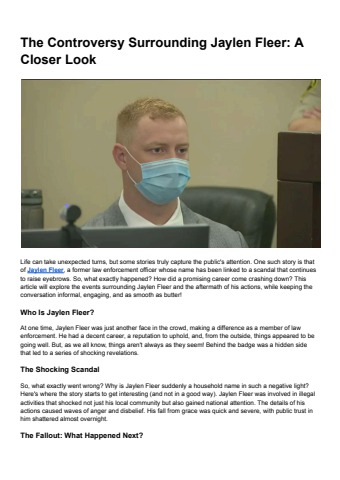 The Controversy Surrounding Jaylen Fleer: A Closer Look