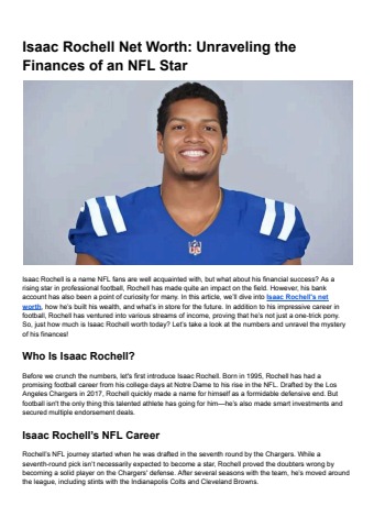 Isaac Rochell Net Worth_ Unraveling the Finances of an NFL Star