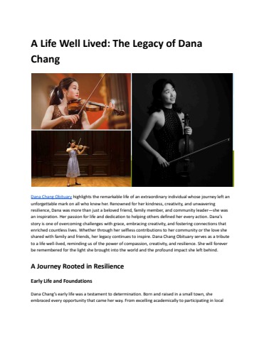 A Life Well Lived_ The Legacy of Dana Chang